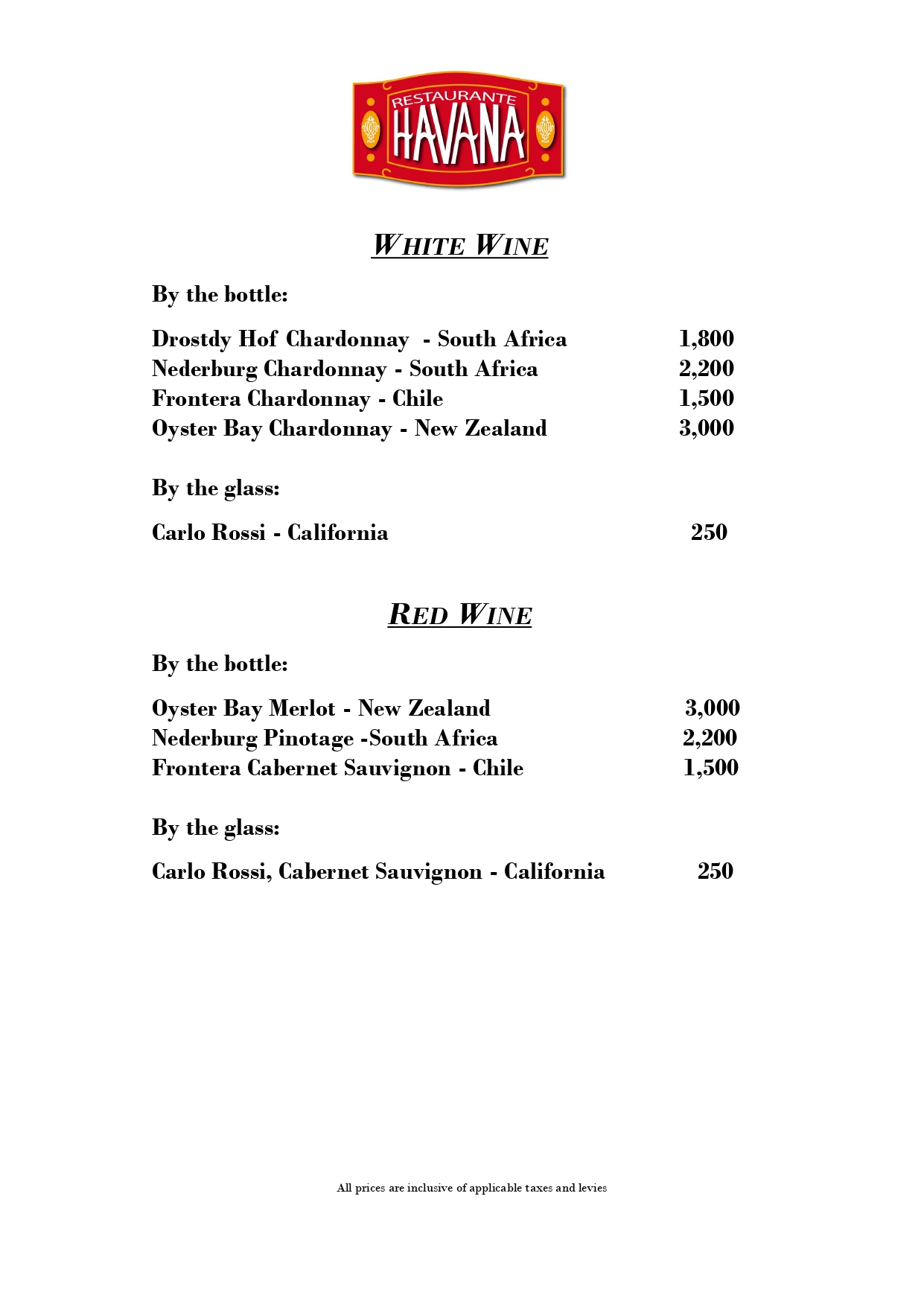 Myna Nairobi Menu & 6 Other Menus from Interesting Establishments in ...