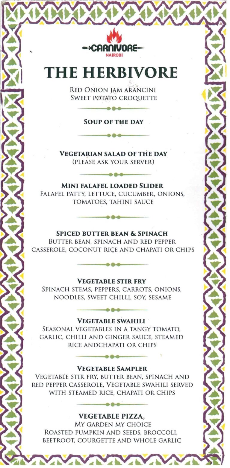 Carnivore Nairobi Menu: A Meat Lover's Den & Great Entertainment Since ...